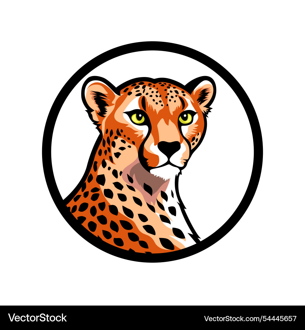 Cheetah circle logo Royalty Free Vector Image - VectorStock