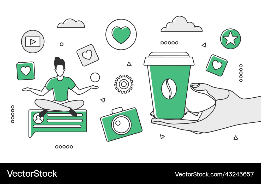 Engaging social media content posting Royalty Free Vector