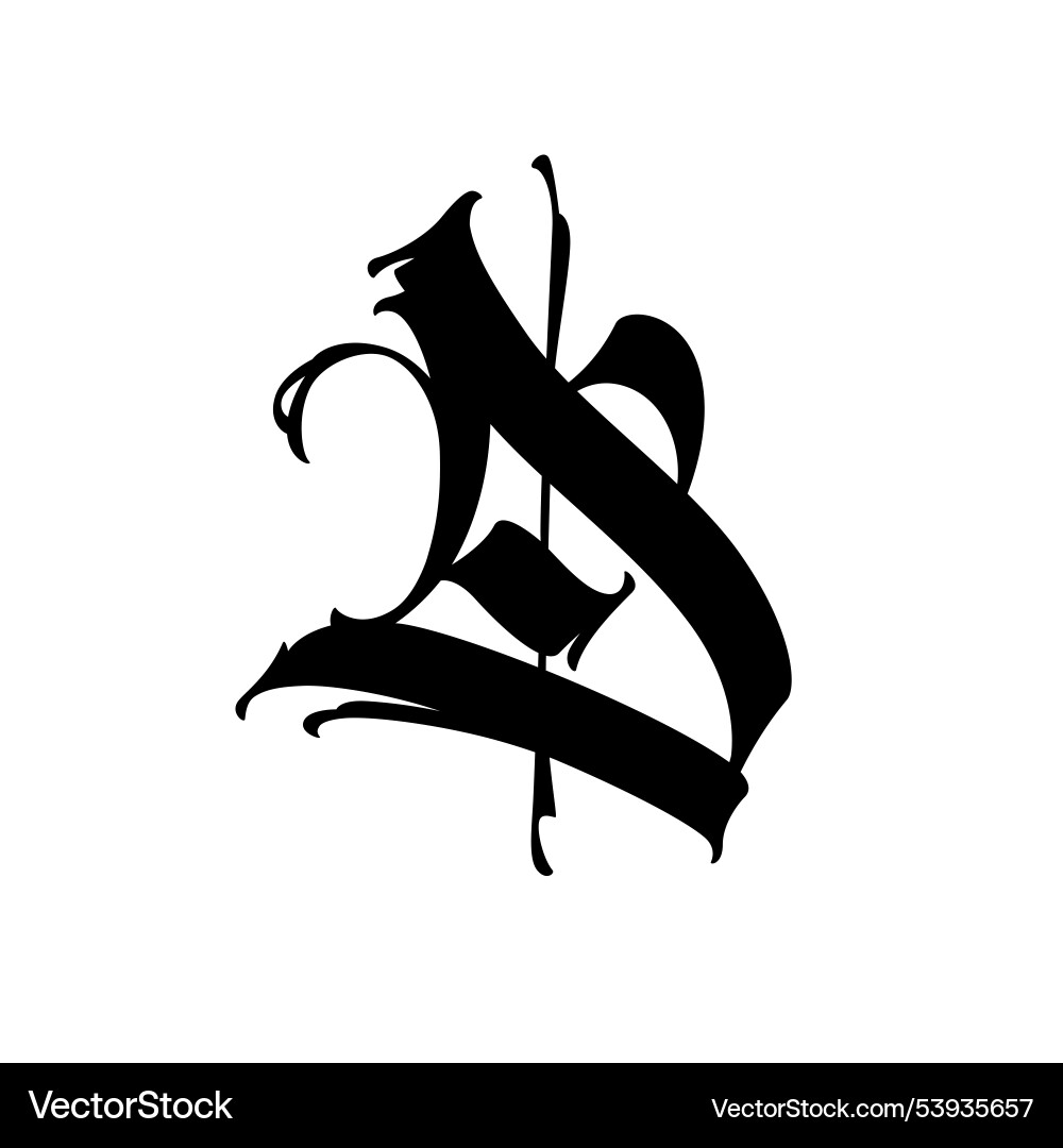 Letter o in graffiti and gothic style Royalty Free Vector