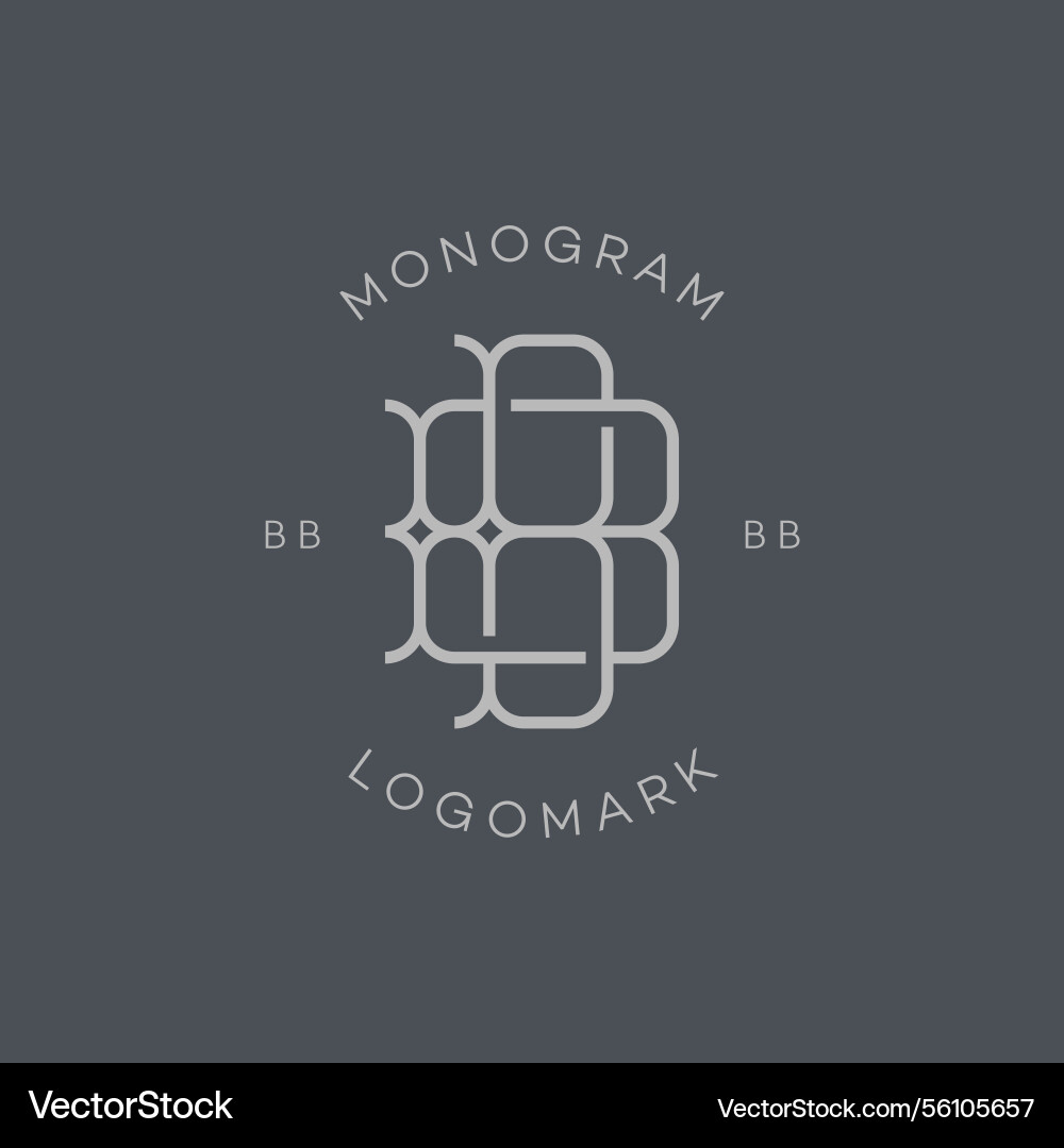 Monogram letters bb Royalty Free Vector Image - VectorStock