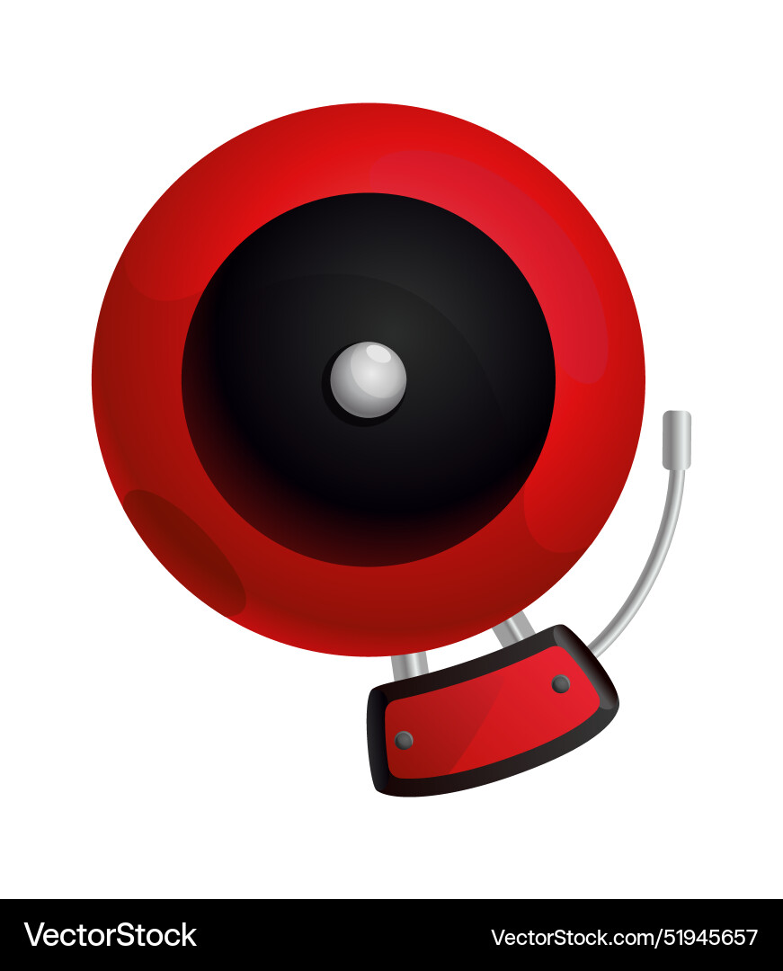 Red fire alarm system signal device isolated – Royalty-Free Vector ...