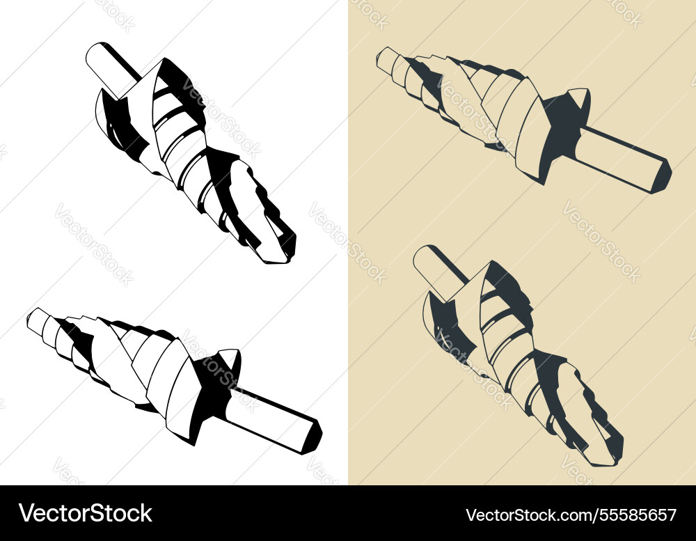 Stepped drill bit Royalty Free Vector Image - VectorStock