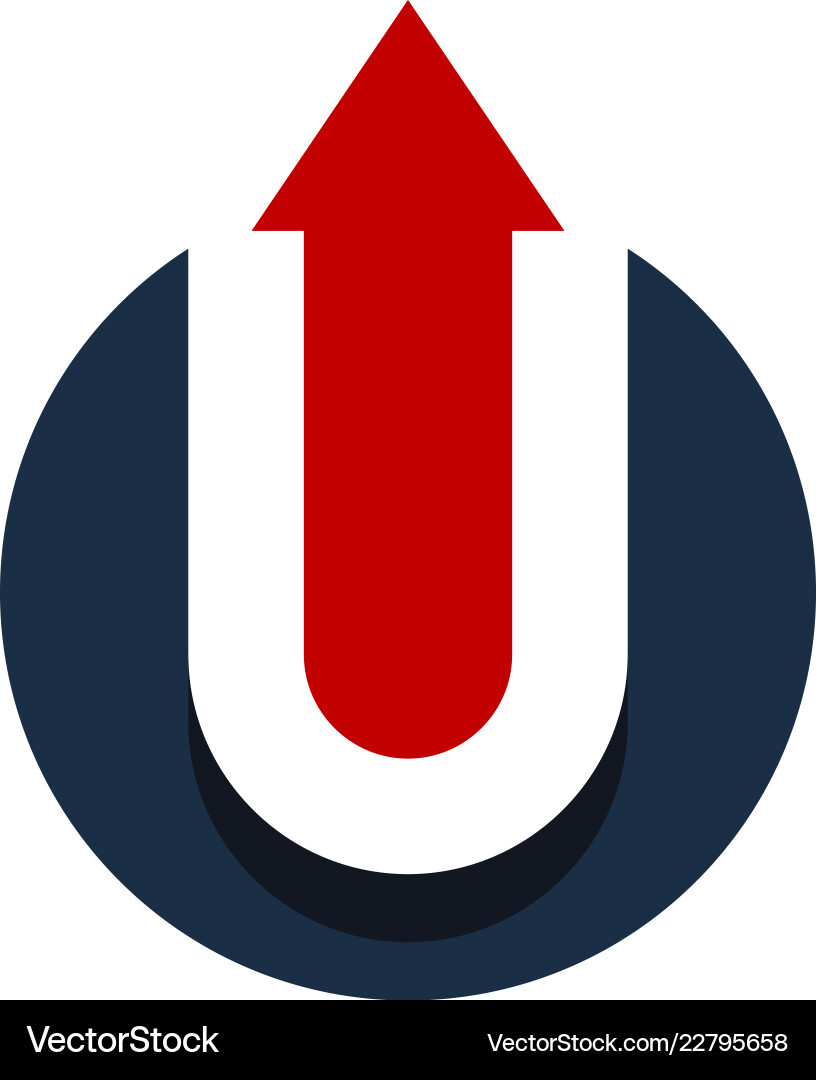 Arrow letter u logo icon design Royalty Free Vector Image