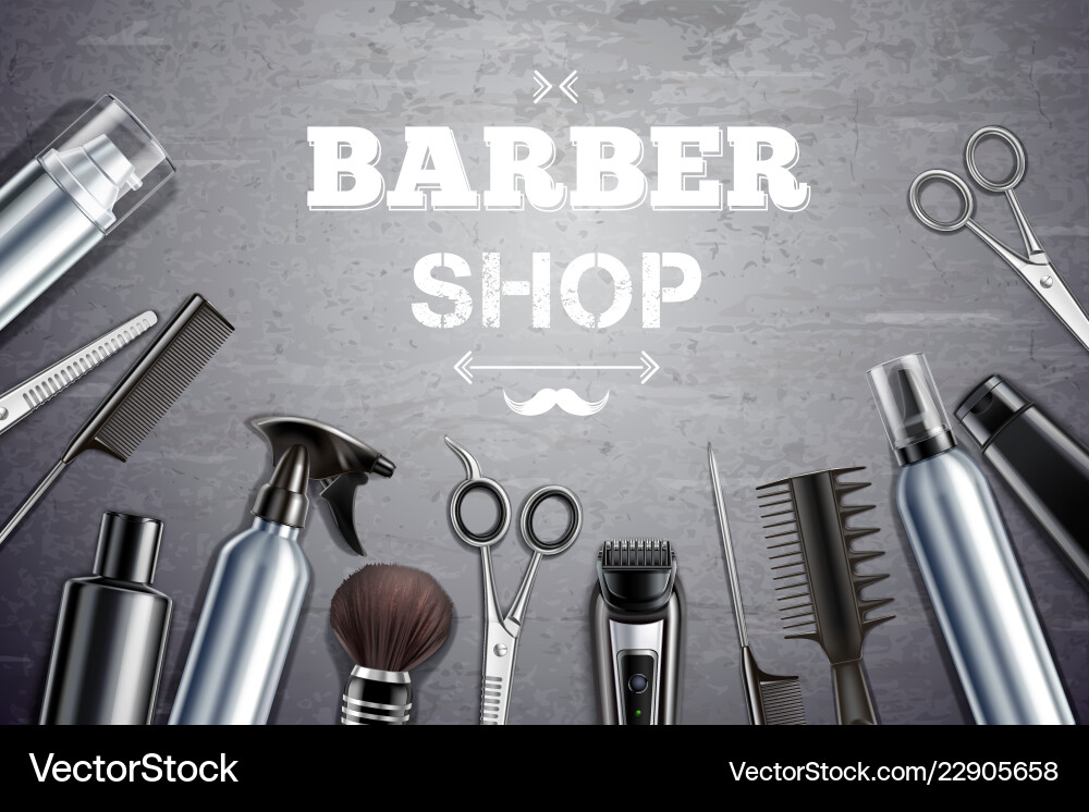 Barber Shop Supplies Background Royalty Free Vector Image