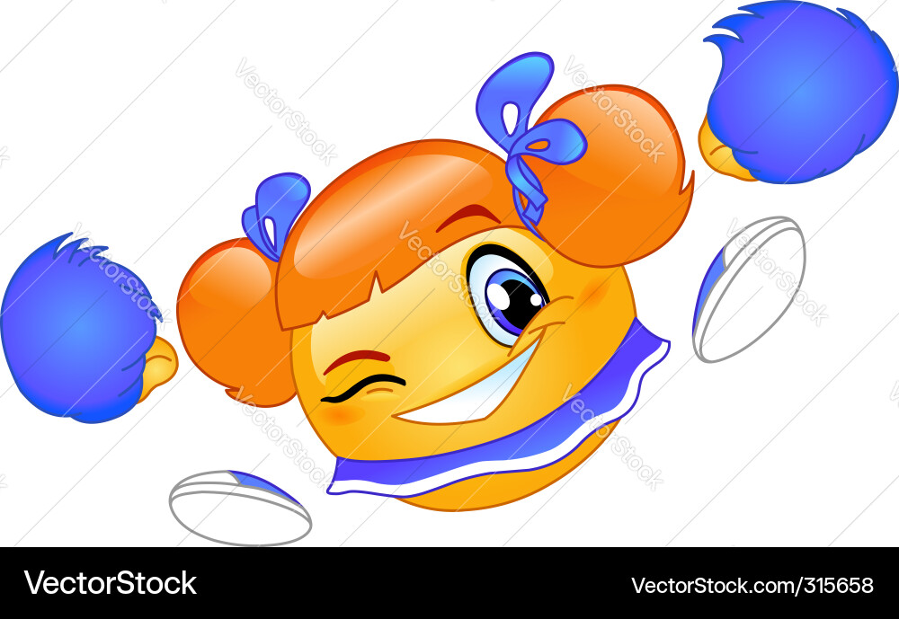 Cheerleader emoticon Royalty Free Vector Image