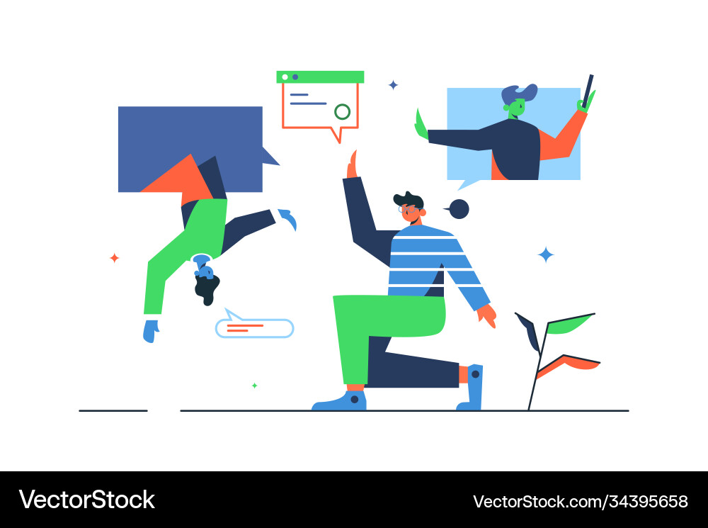 Concept a group people in teamwork Royalty Free Vector Image