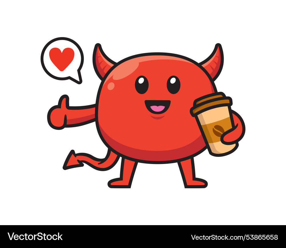 Cute devil mascot character design Royalty Free Vector Image