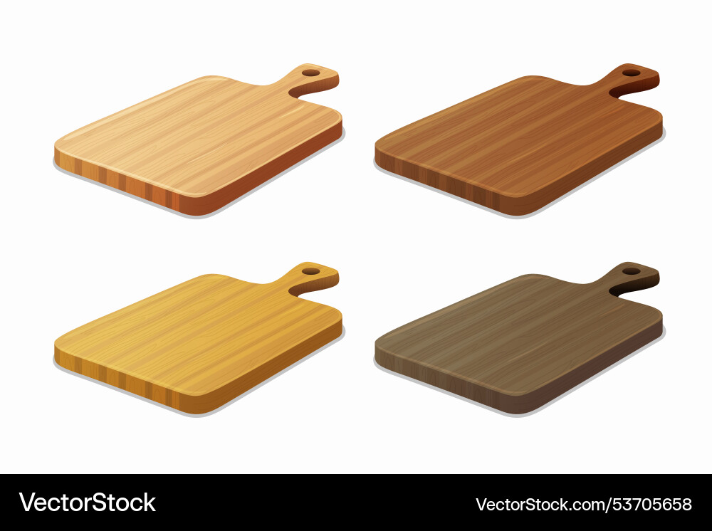 Cutting board set wooden boards Royalty Free Vector Image