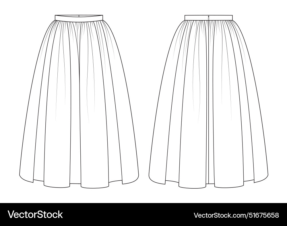 Gathered skirt Royalty Free Vector Image - VectorStock