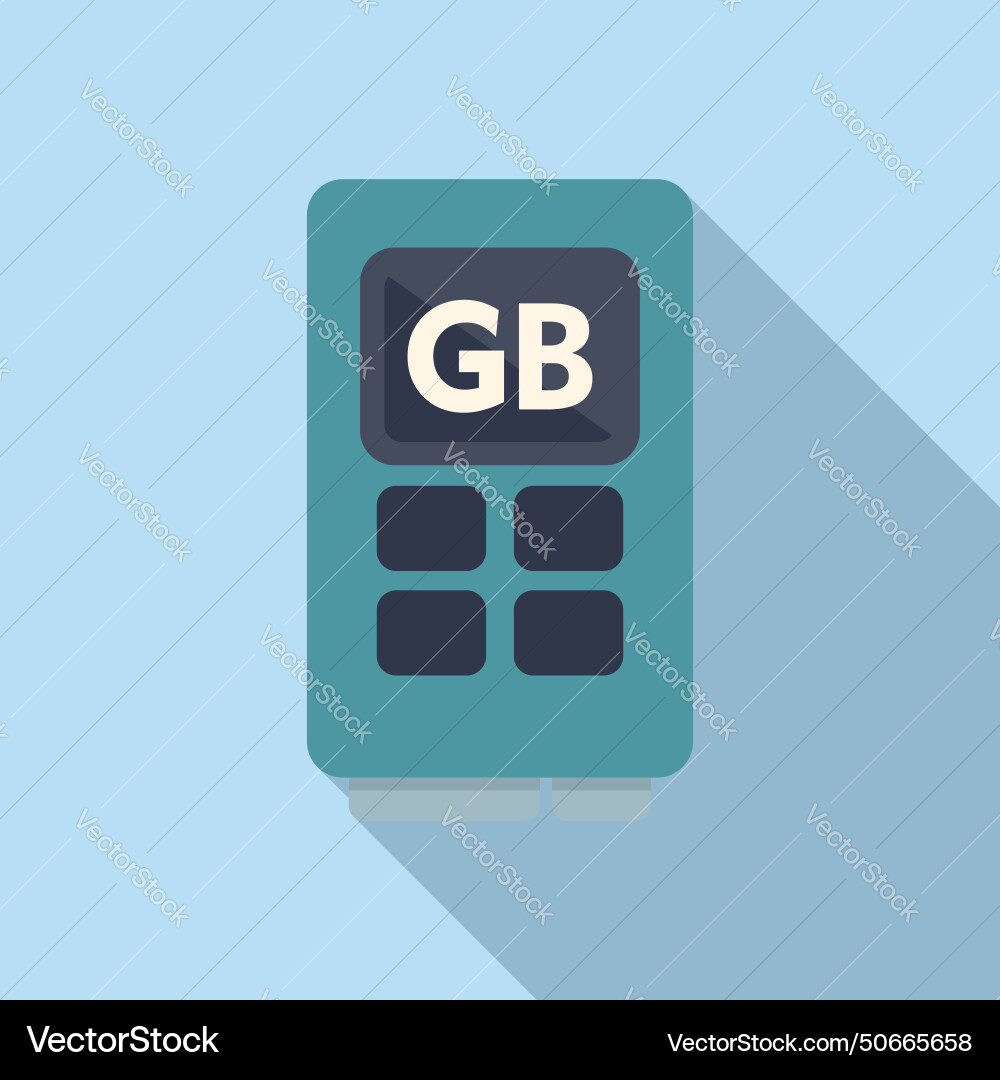 Gb memory board icon flat solid machine Royalty Free Vector