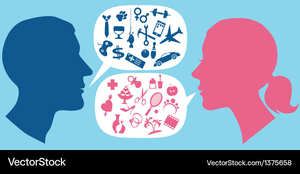How men and women communicate Royalty Free Vector Image