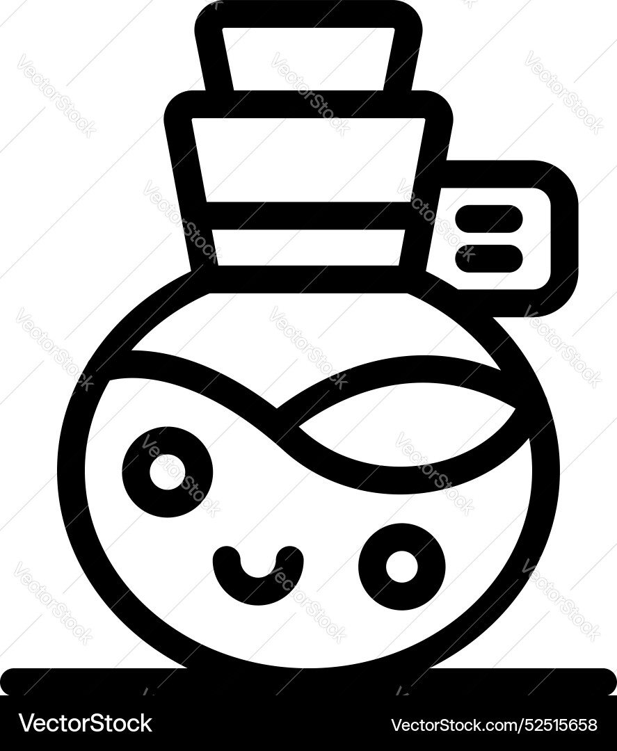 Kawaii potion bottle smiling with cork lid Vector Image