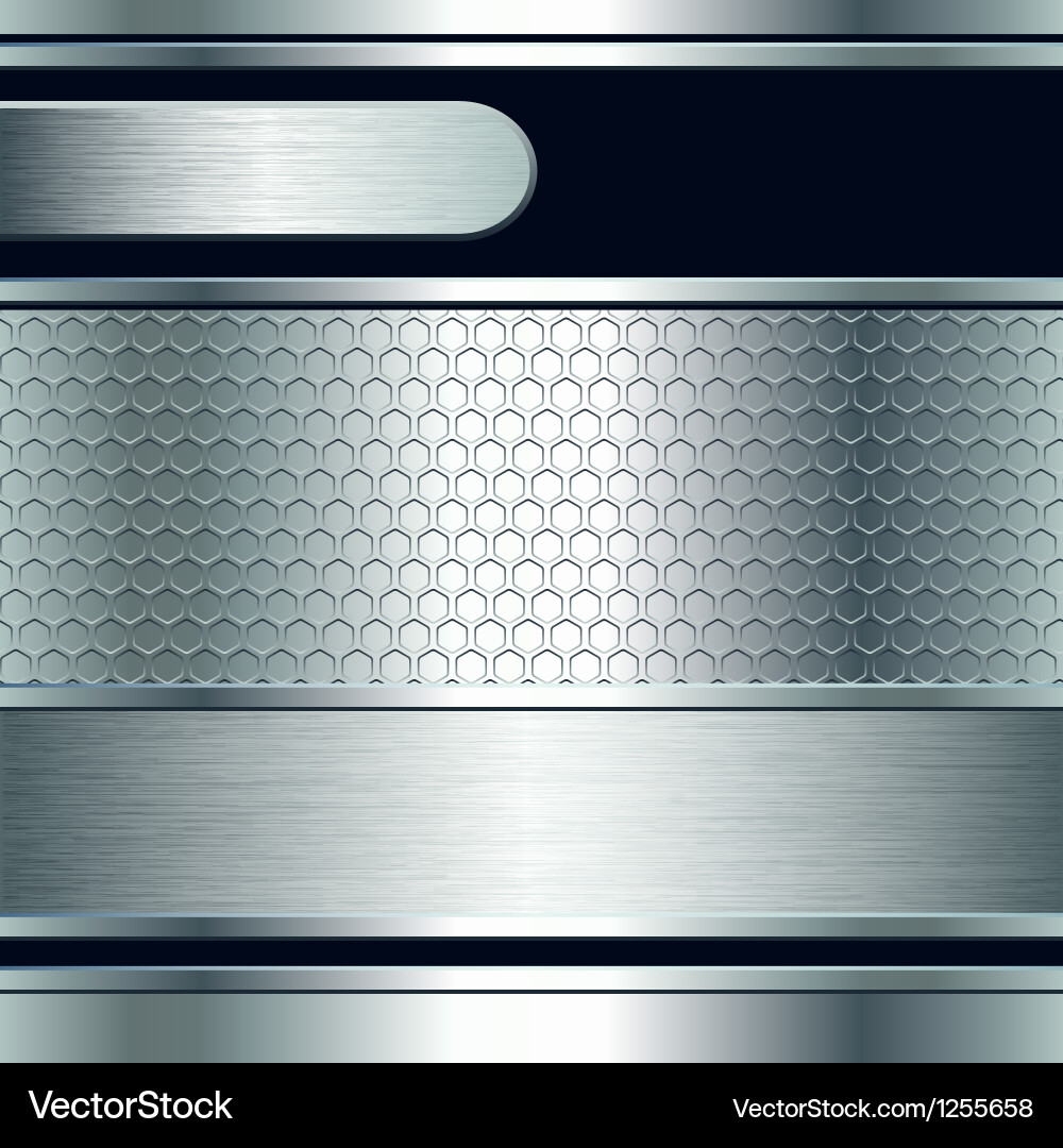 Metallic Silver Banners Background Royalty Free Vector Image