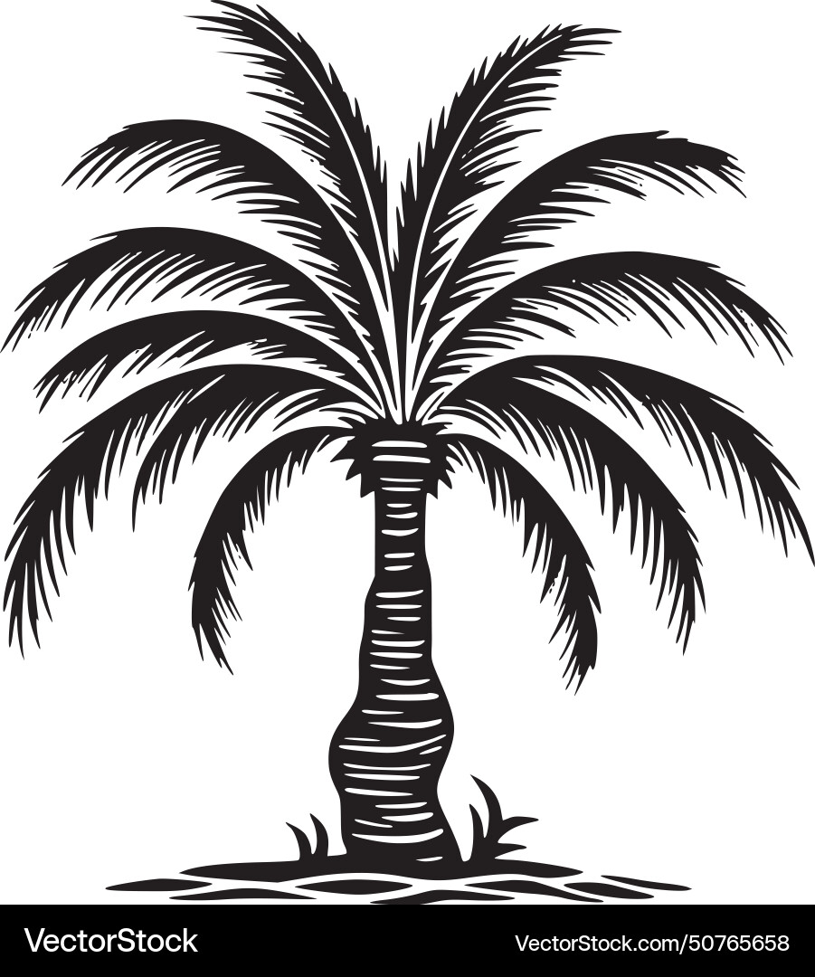 Palm - minimalist and flat logo Royalty Free Vector Image