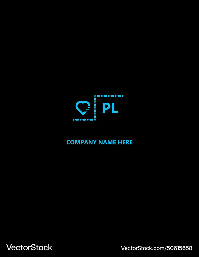 Unique attractive creative pl letter logo design Vector Image
