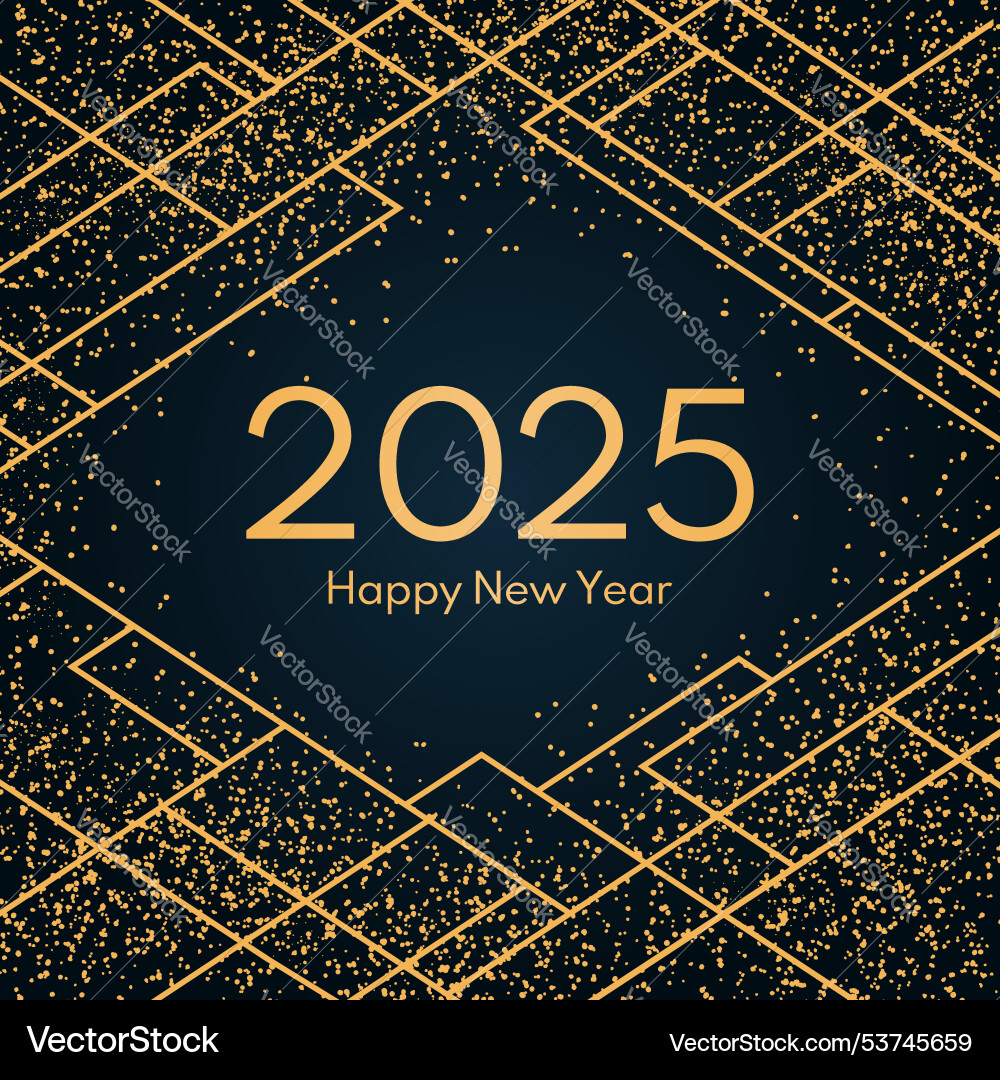 2025 new year glitter lines frame background Vector Image