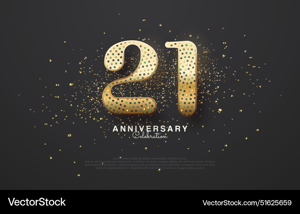 21st anniversary number design with unique Vector Image
