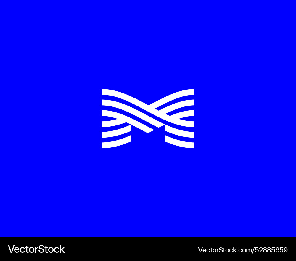 A letter m striped logo creative monogram Vector Image
