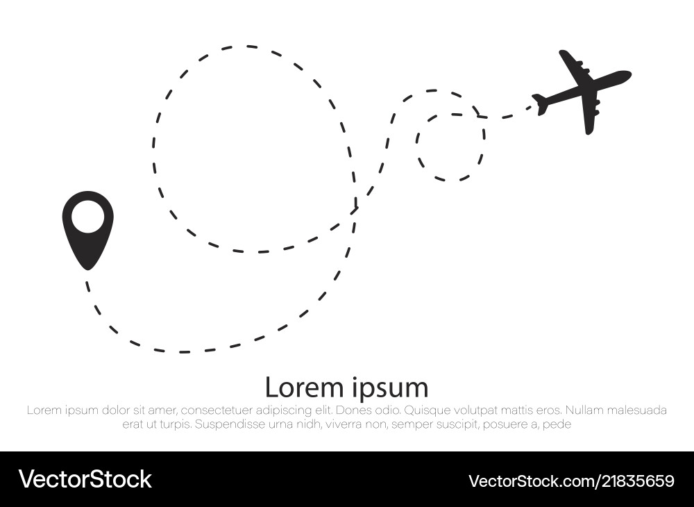 Airplane route line Royalty Free Vector Image - VectorStock