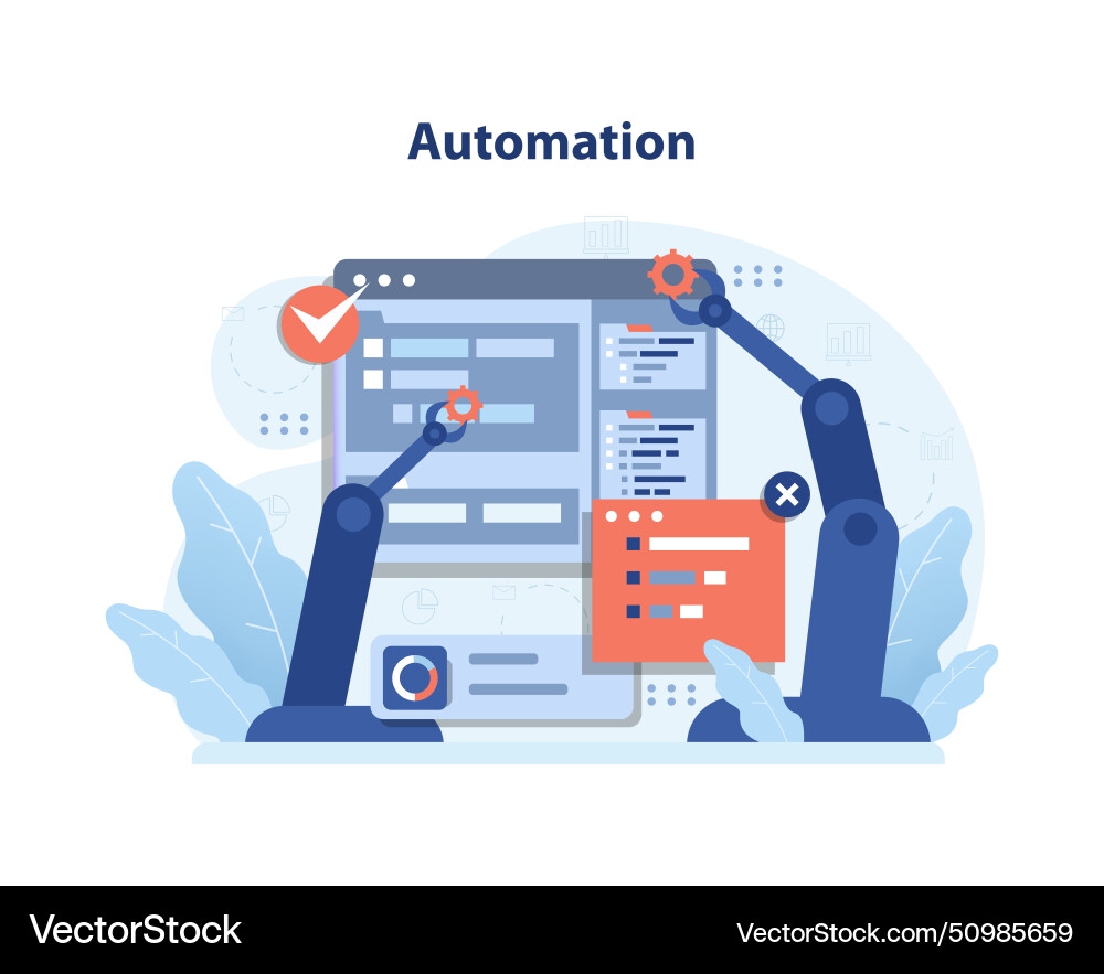 Automation in digital business Royalty Free Vector Image