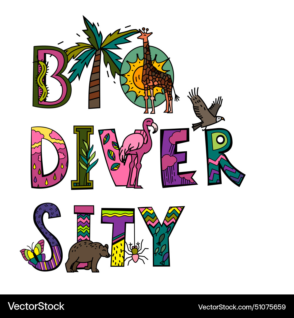 Biodiversity biological diversity variety Vector Image