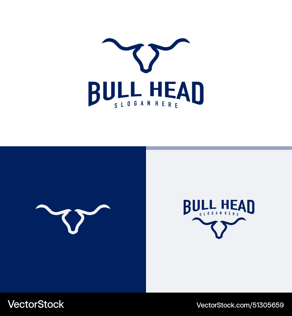 Bull head logo design Royalty Free Vector Image
