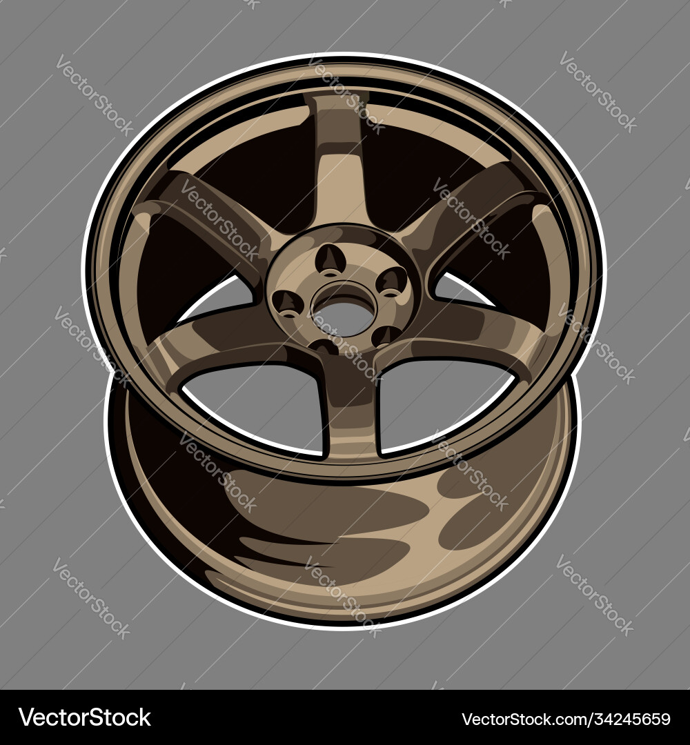 Car wheel color 2 Royalty Free Vector Image - VectorStock