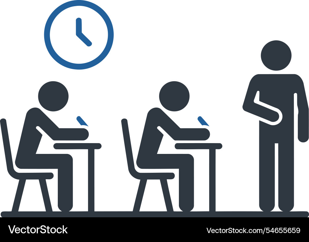 Classroom exam writing icon Royalty Free Vector Image