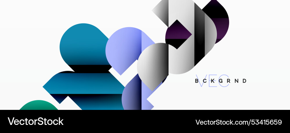 Colorful curve geometric shapes on white Vector Image