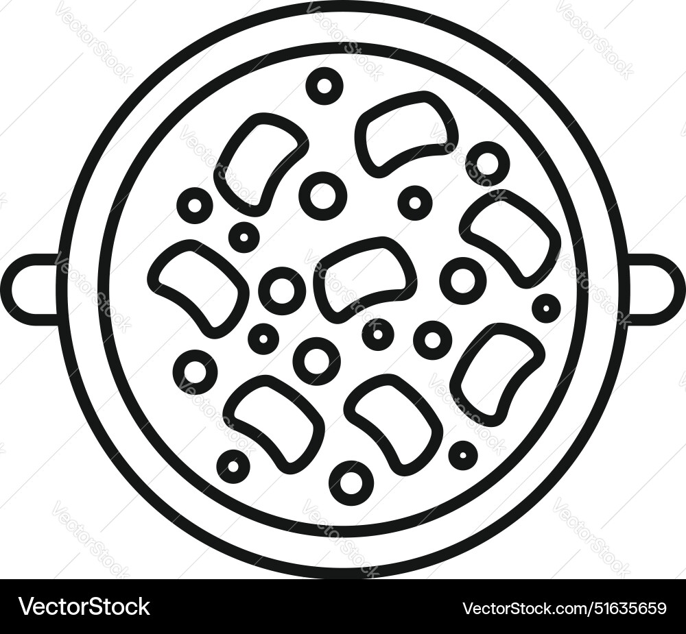 Cooking pot containing delicious soup Royalty Free Vector