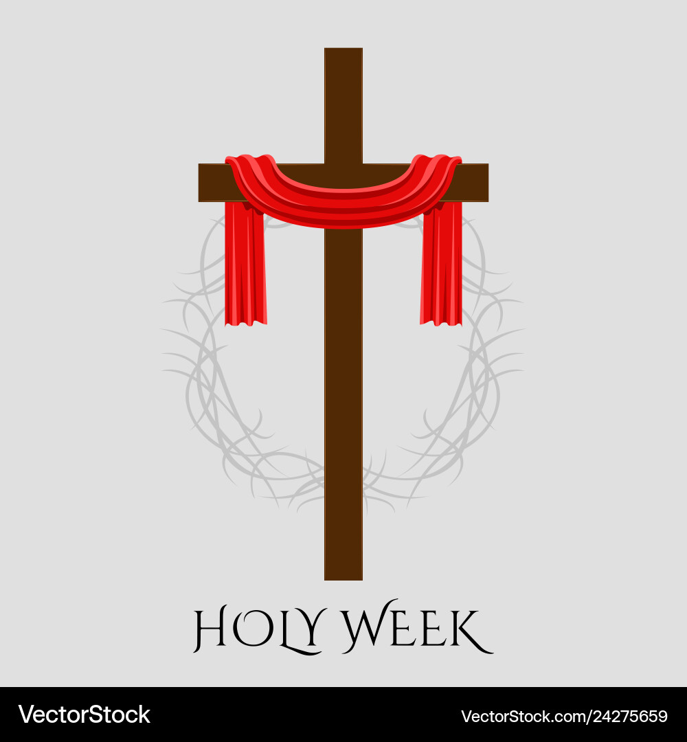 Holy week banner with a cross Royalty Free Vector Image