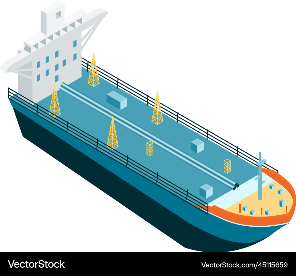 Oil tanker ship composition Royalty Free Vector Image