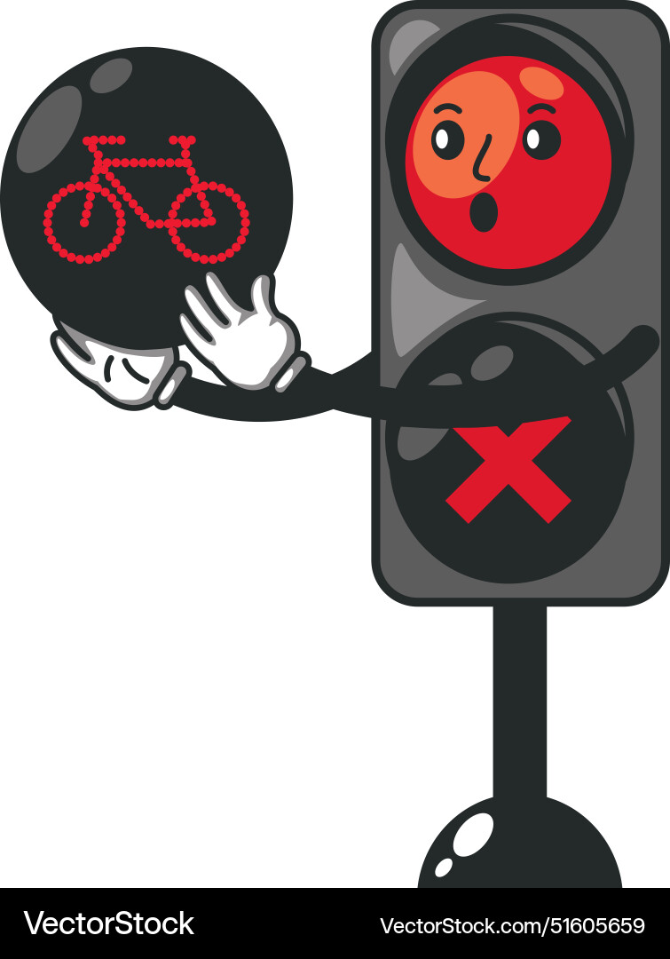 Pedestrian traffic light bike stop Royalty Free Vector Image