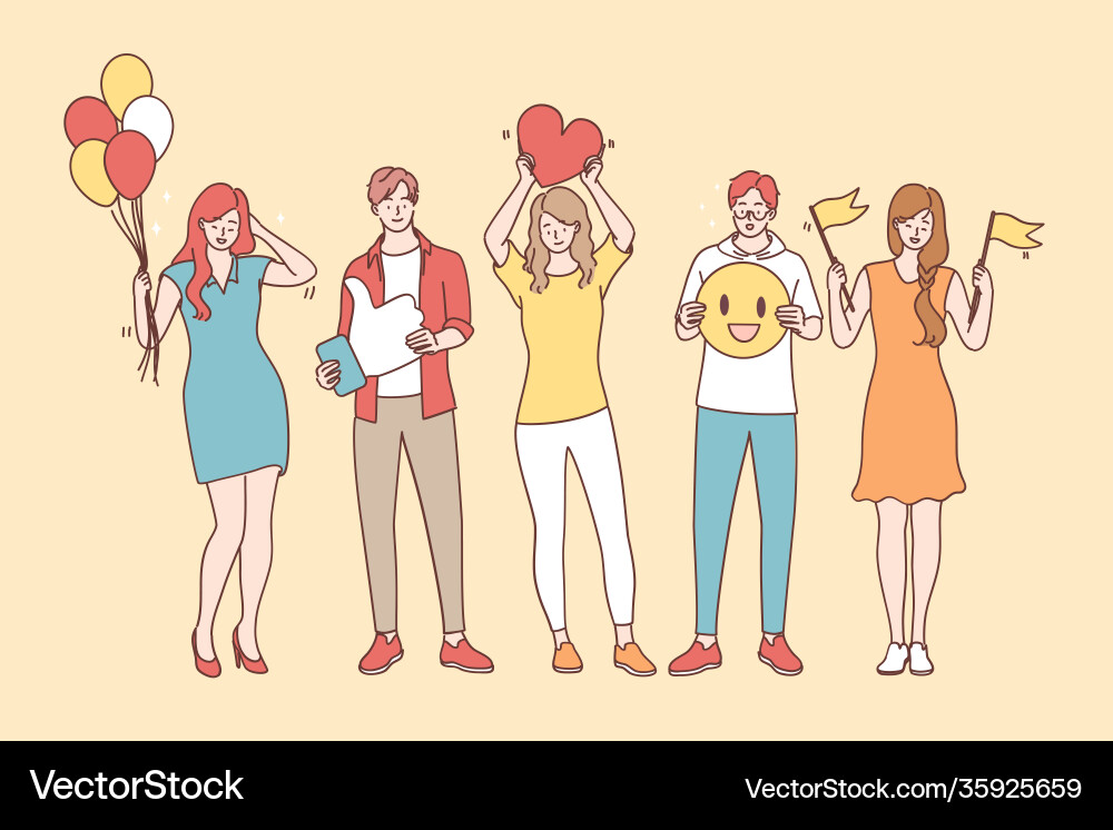 Positive thinking and emotions concept Royalty Free Vector