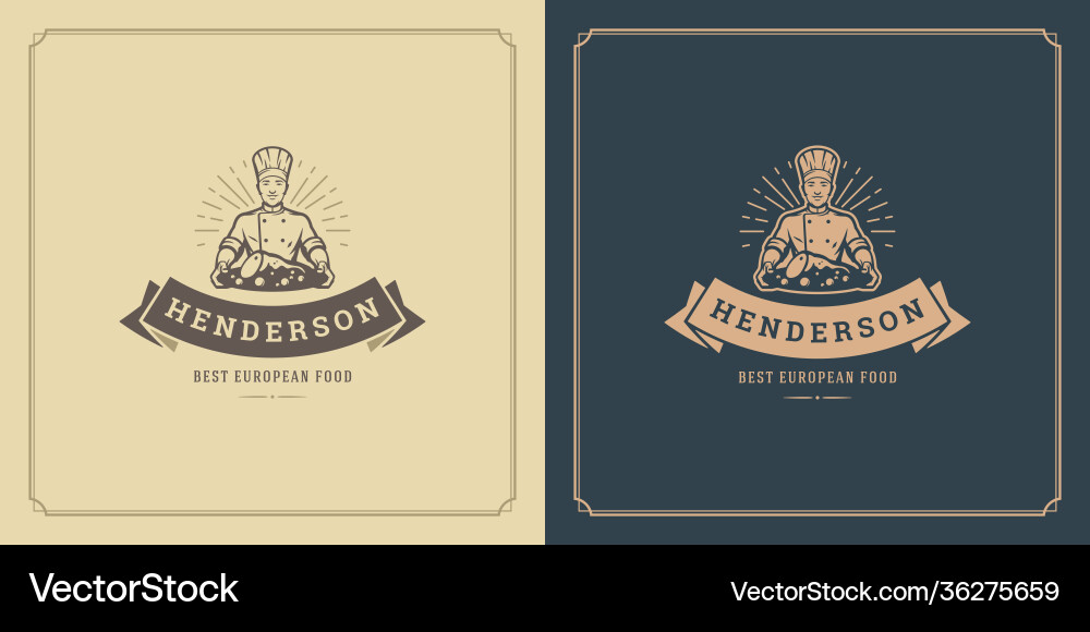 Restaurant Logo Design Koch Lizenzfreies Vektorbild