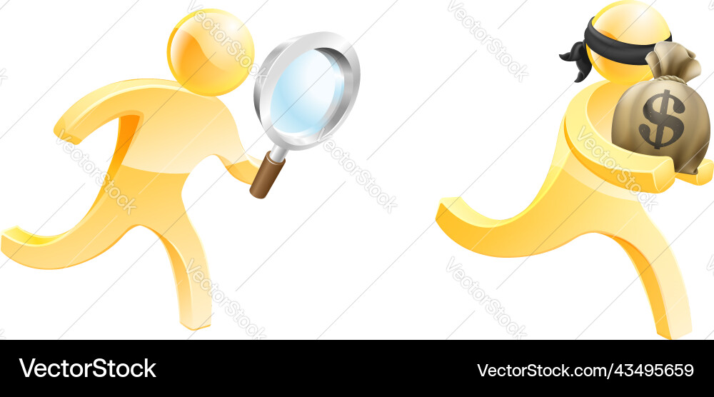 Tracking down burglar Royalty Free Vector Image