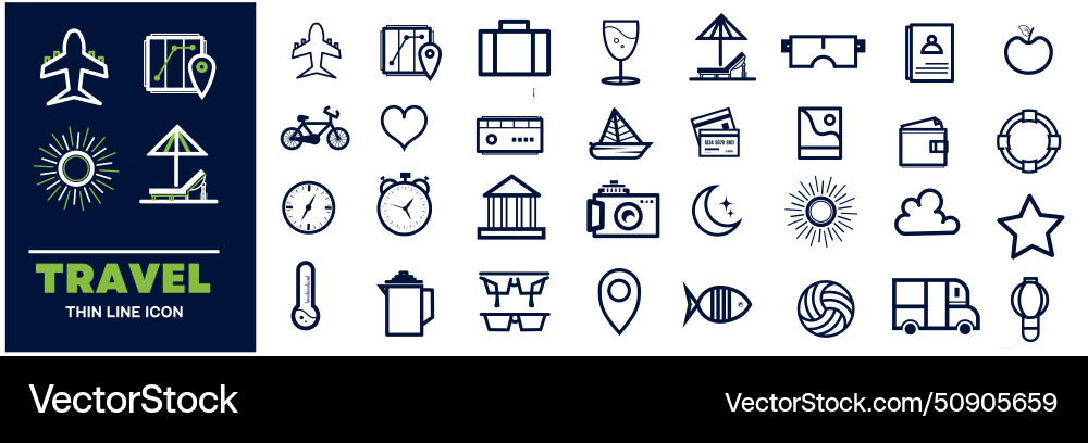 Travel and tourism set Royalty Free Vector Image