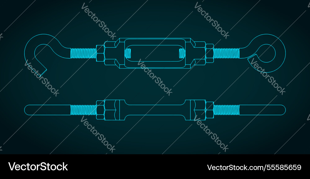 Turnbuckle blueprints Royalty Free Vector Image