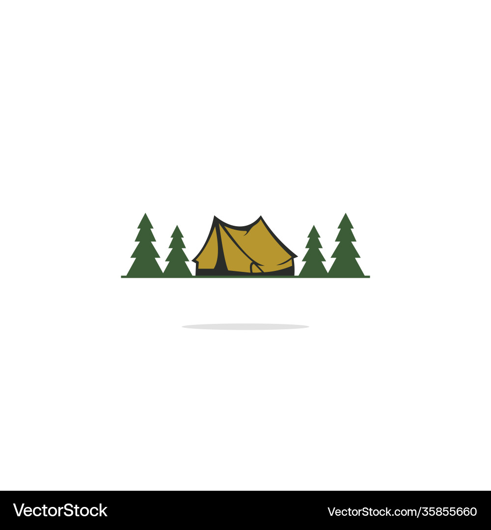 Camping pine tree outdoor logo Royalty Free Vector Image