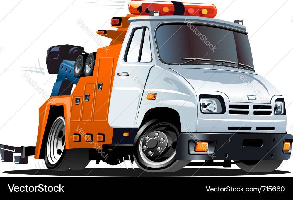 Cartoon tow truck Royalty Free Vector Image - VectorStock