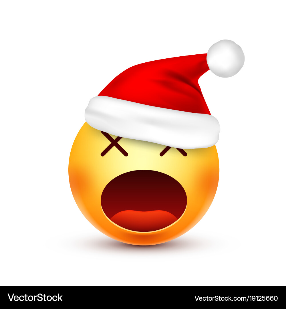 Christmas Smiley Hat Royalty Free Vector Image