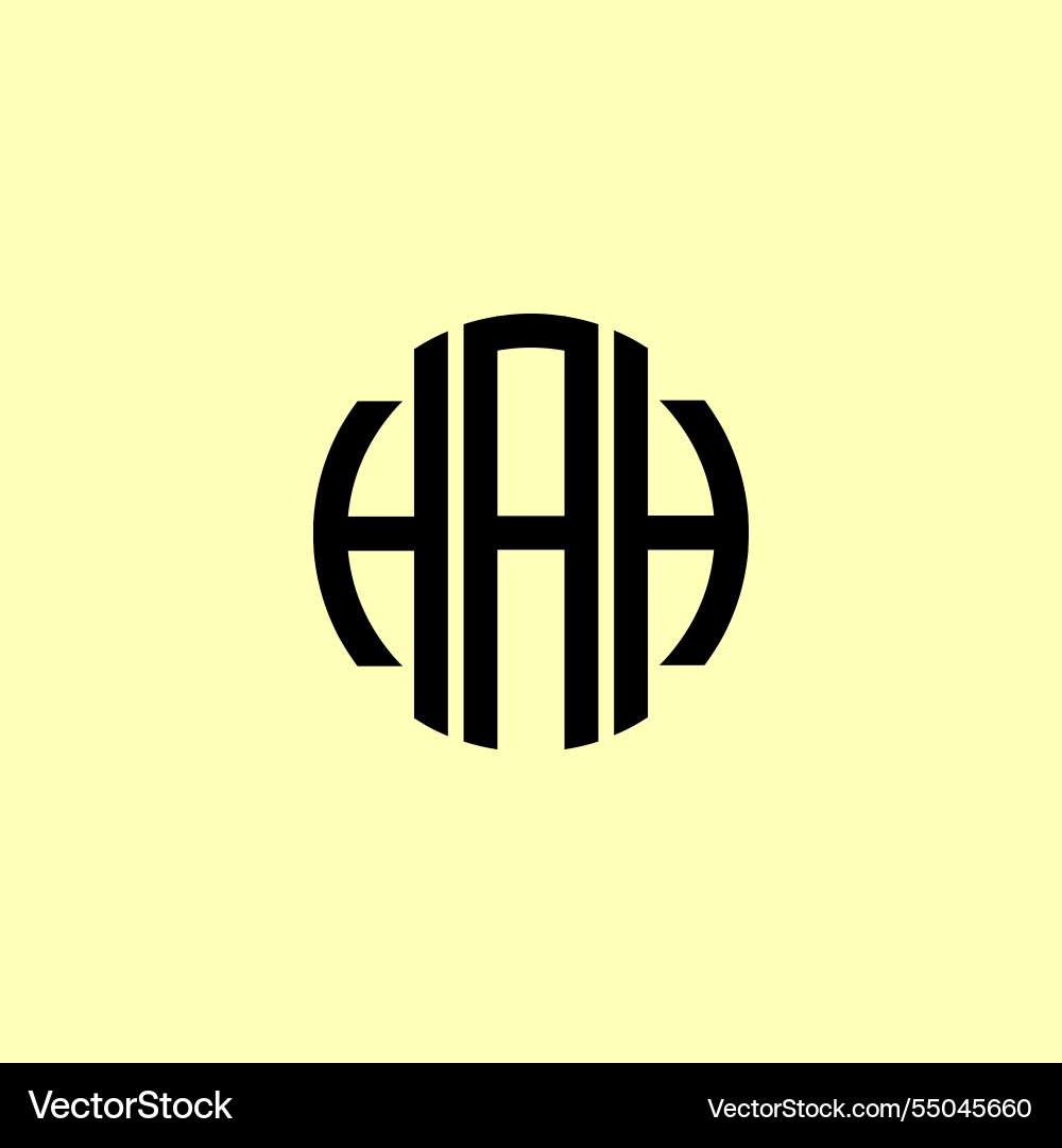 Creative rounded initial letters hah logo Vector Image