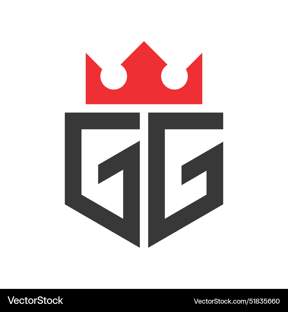 Double GG Crown Logo Royalty Free Vector Image