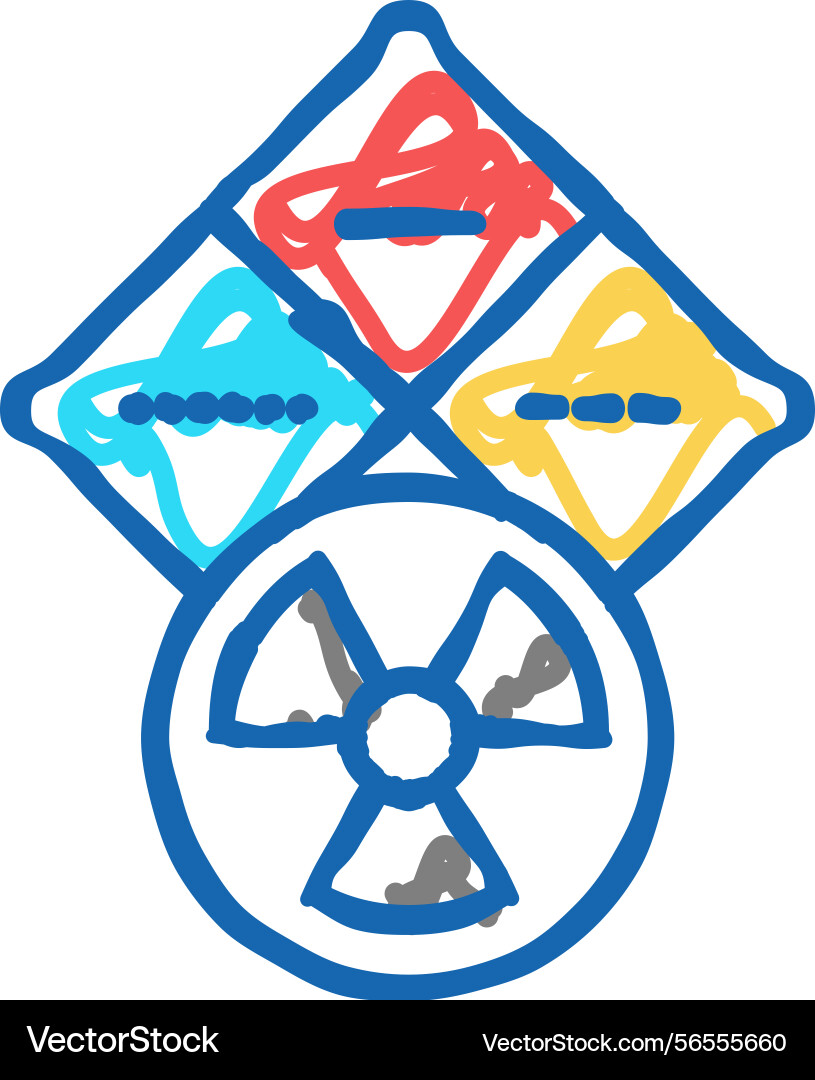Hazardous materials tool work icon doodle Vector Image
