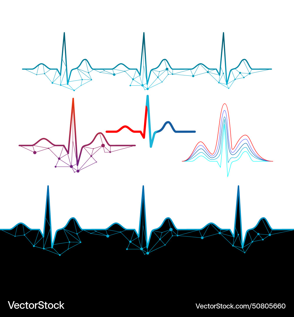 Lifeline illuminating paths Royalty Free Vector Image