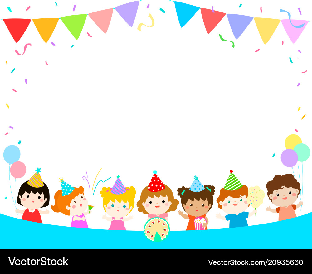 Multicultural Kids Party Template Royalty Free Vector Image