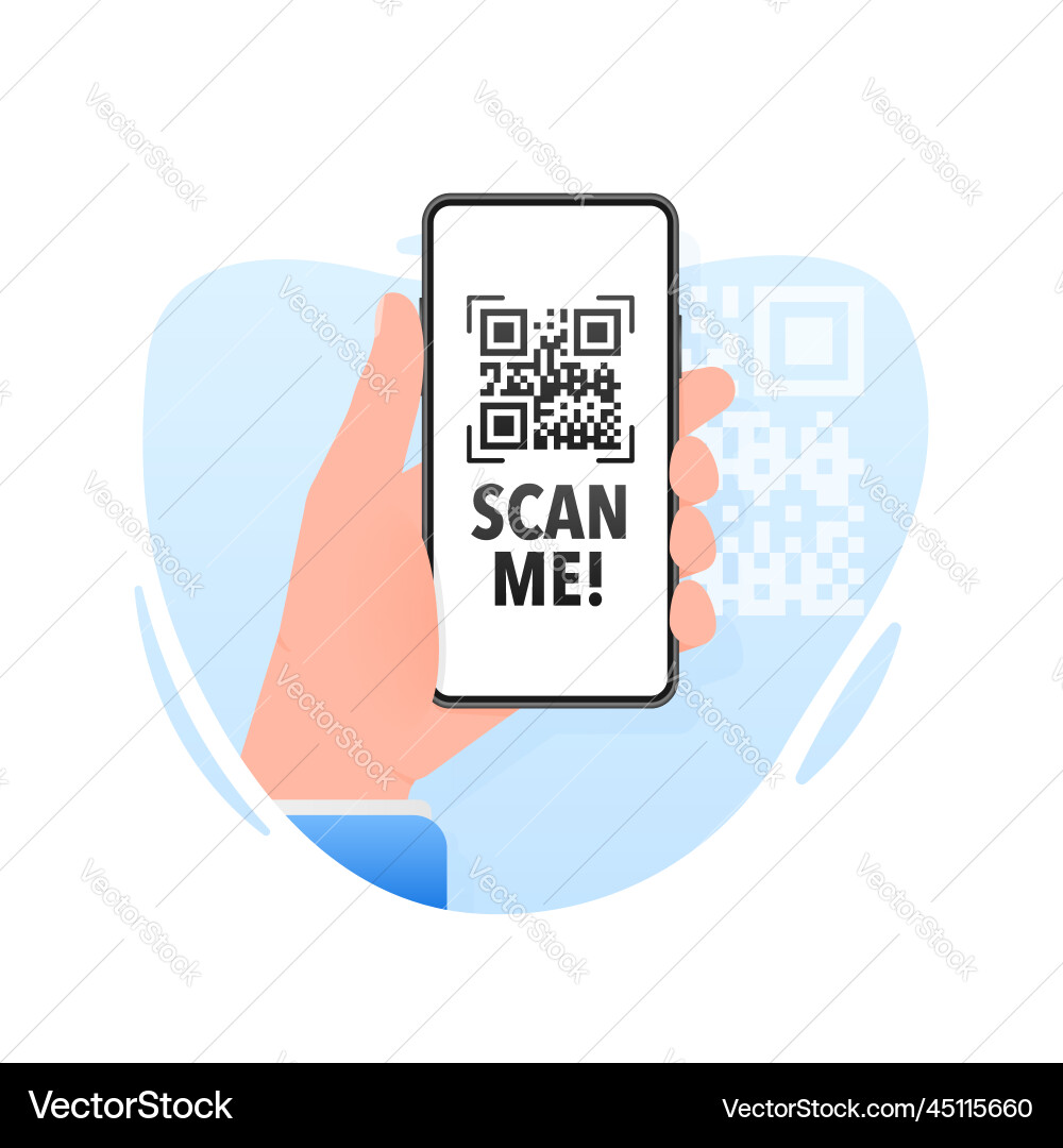 Scan me icon with qr code inscription Royalty Free Vector
