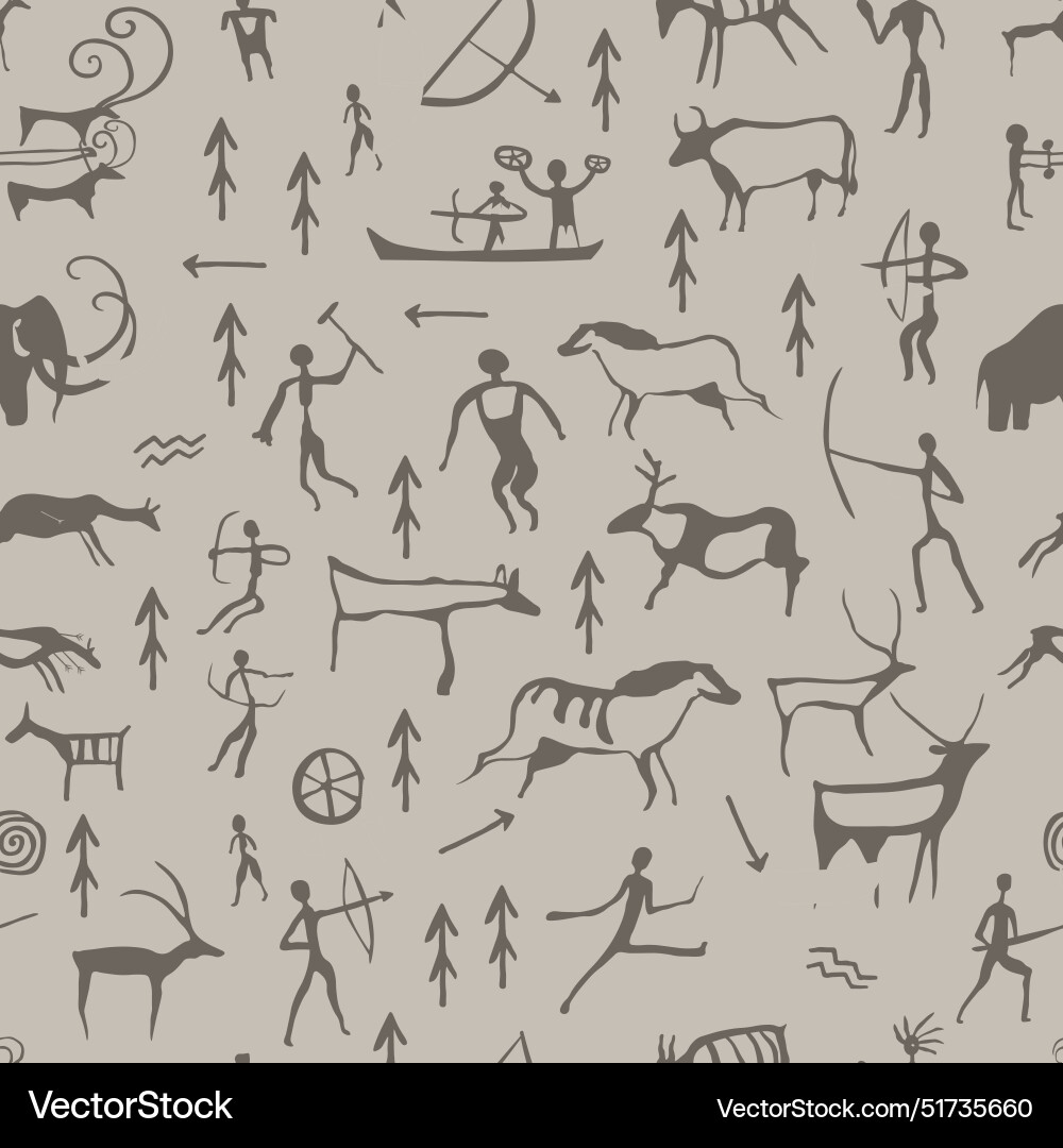 Seamless prehistoric animals pattern Royalty Free Vector