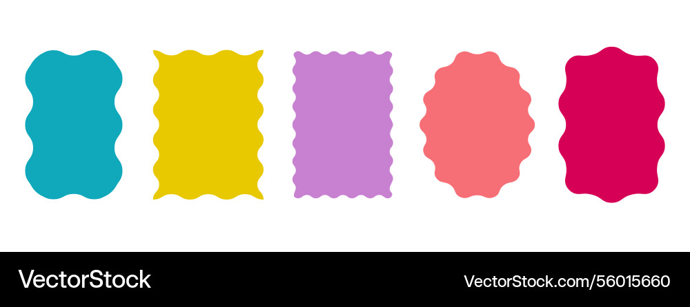 Wavy scalloped rectangular and oval frames Vector Image