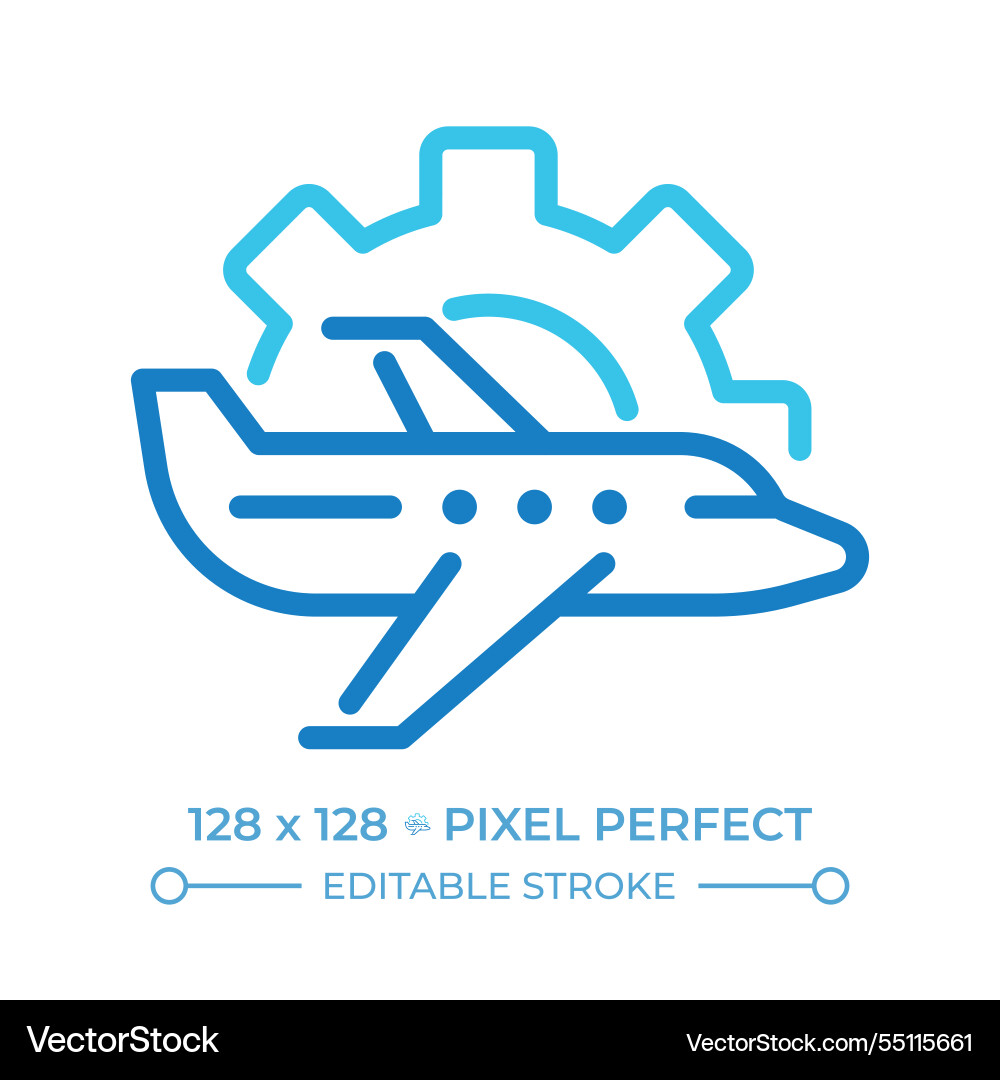 Aircraft maintenance two color line icon Vector Image